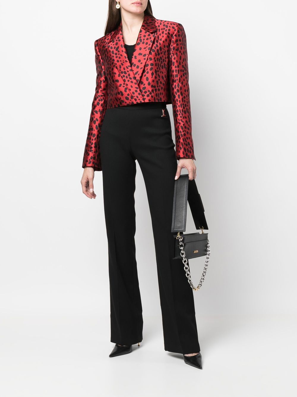 JUST CAVALLI Logo-Plaque Flared Trousers