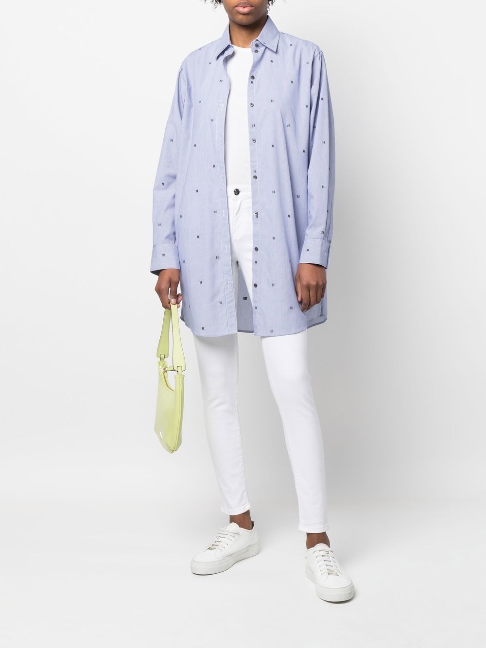 KARL LAGERFELD Karl Lagerfeld Monogram Stripe Tunic Shirt