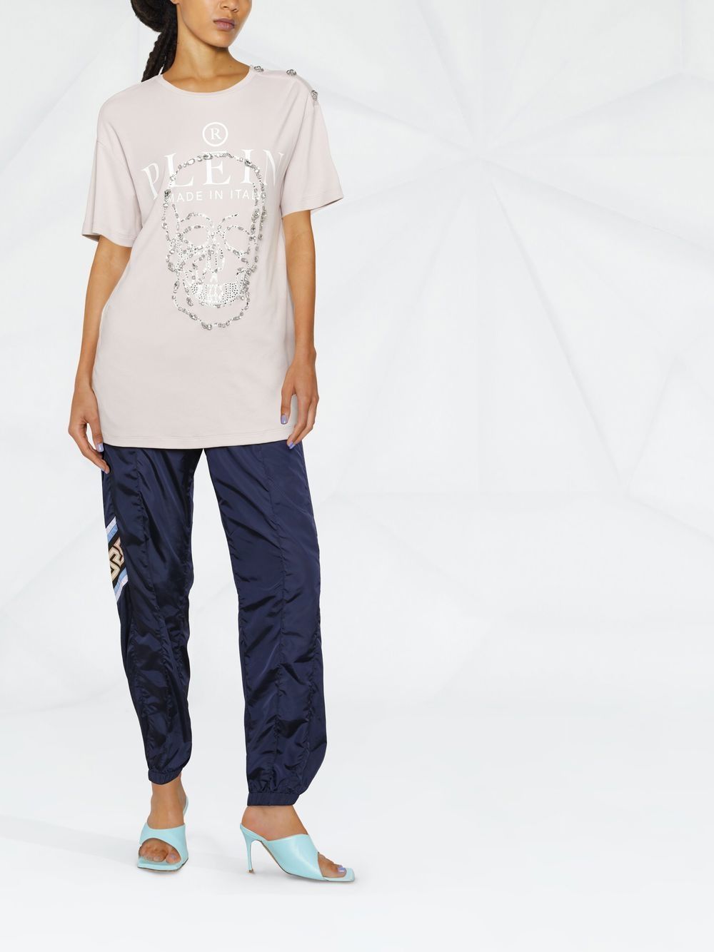 PHILIPP PLEIN Logo-Print T-Shirt with Crystal Embellishments