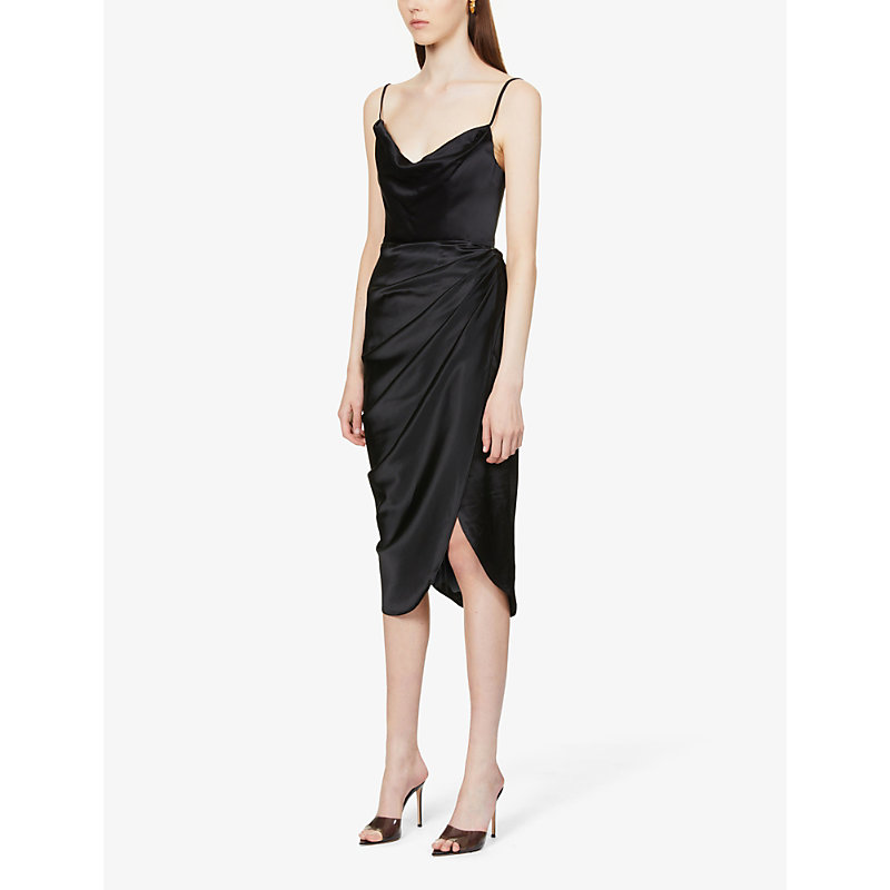 anja satin corset midi dress Anja Satin Corset Midi Dress (Women)