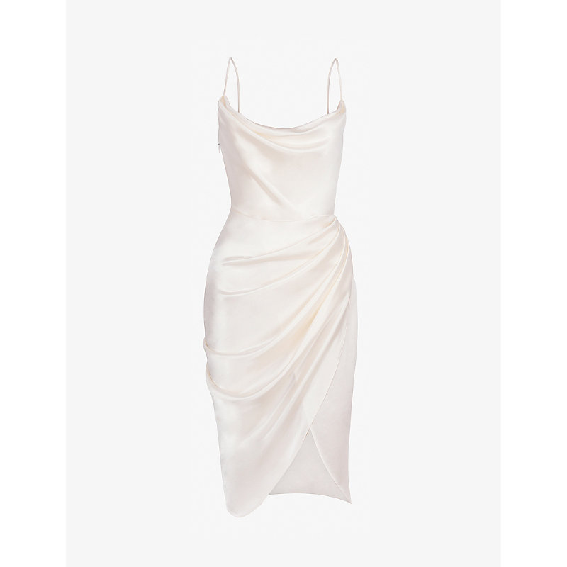 ivory satin balcony corset dress House Of Cb Reva Midi - Cream subcategory:dresses