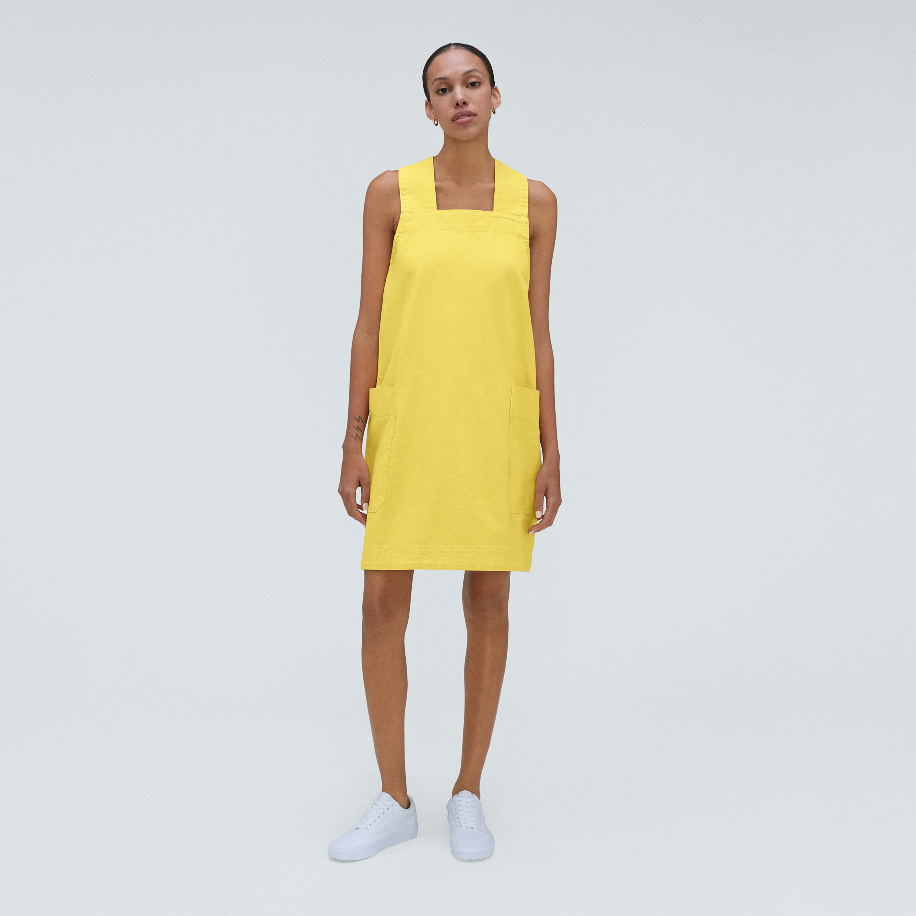 Everlane Cross-Back Apron Mini Dress - Deep Blue | Editorialist