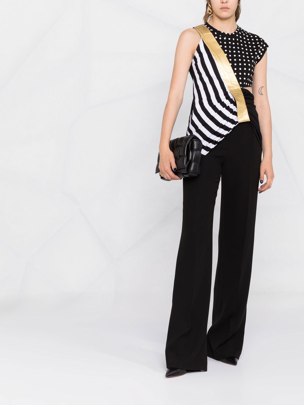 BALMAIN Mix-Print Asymmetric Top