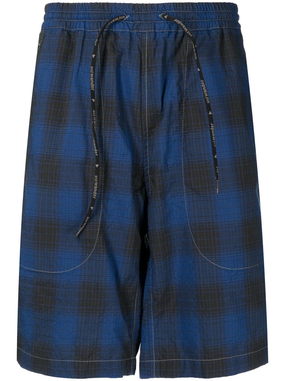 AND WANDER and Wander Check-Print Track Shorts