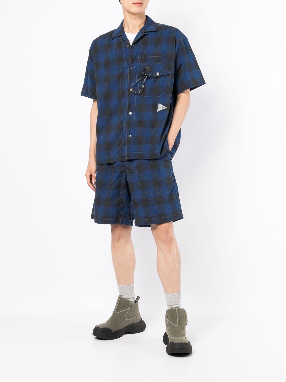 AND WANDER and Wander Check-Print Track Shorts
