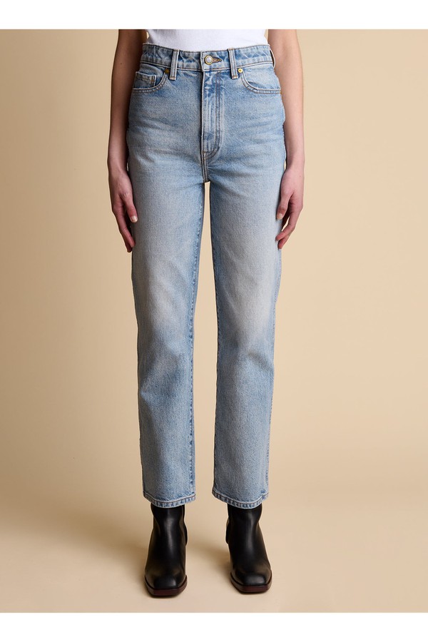 Khaite The Abigail Stretch Jean In Bryce - Natural | Editorialist