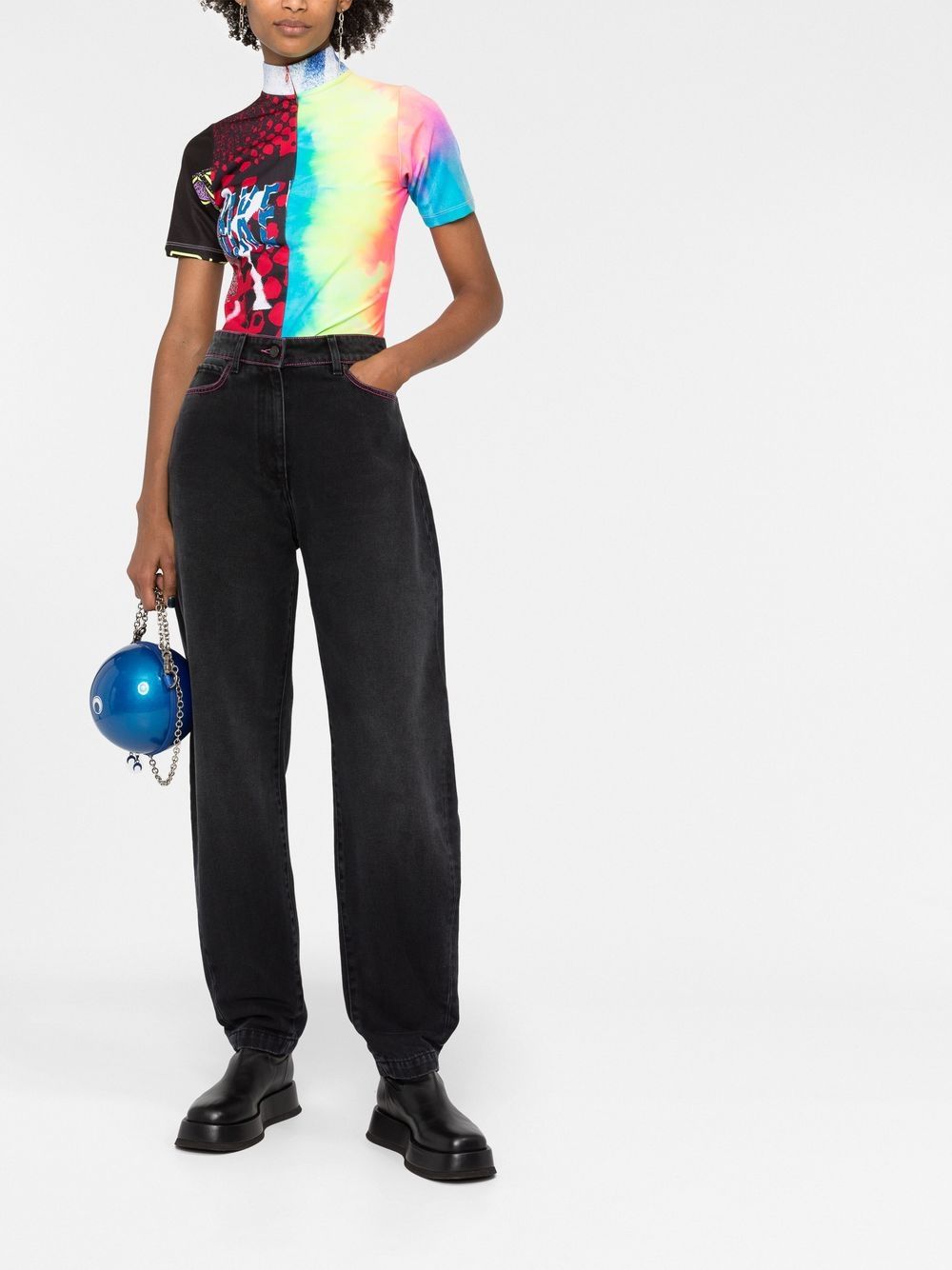 MSGM Barrel-Leg High-Waisted Jeans