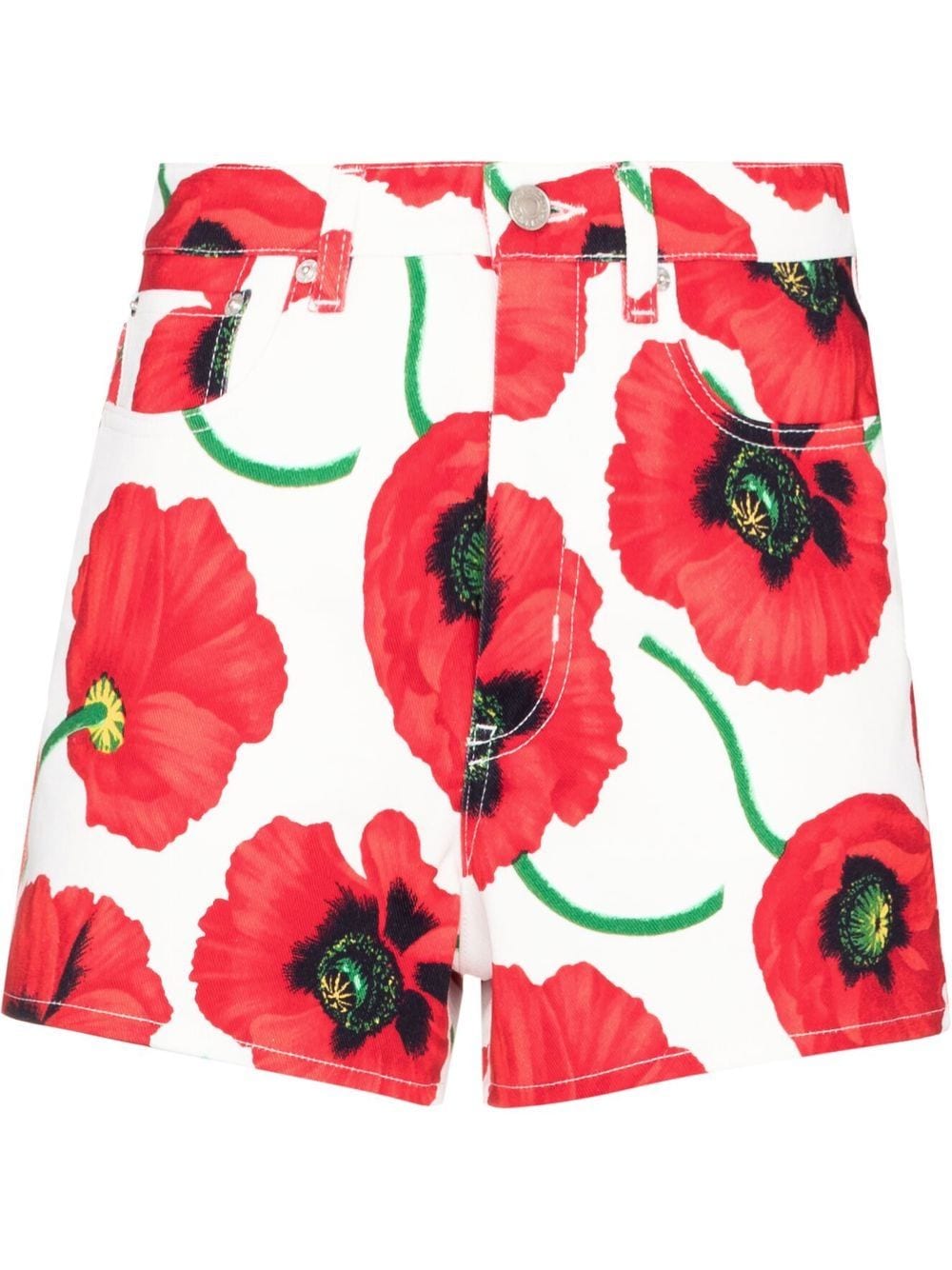 KENZO Poppy-Print Mini Shorts