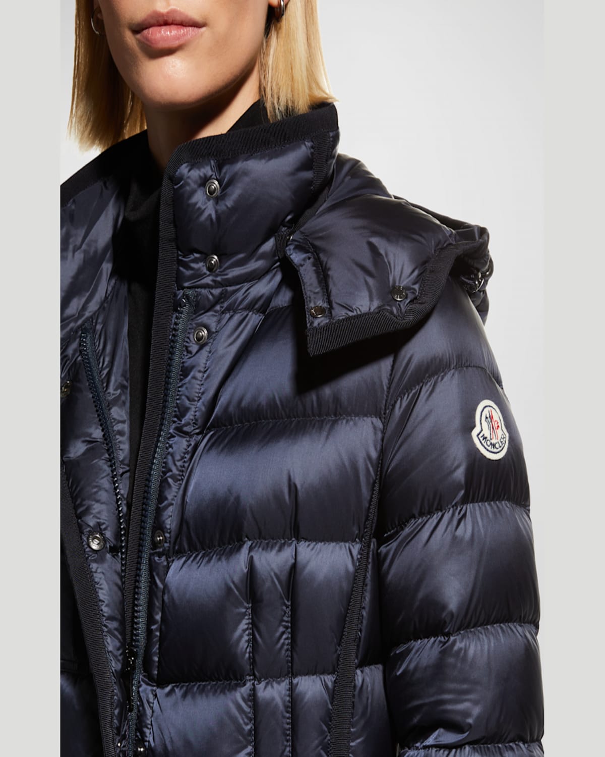 Moncler Hermine Hooded Puffer Jacket - Navy | Editorialist