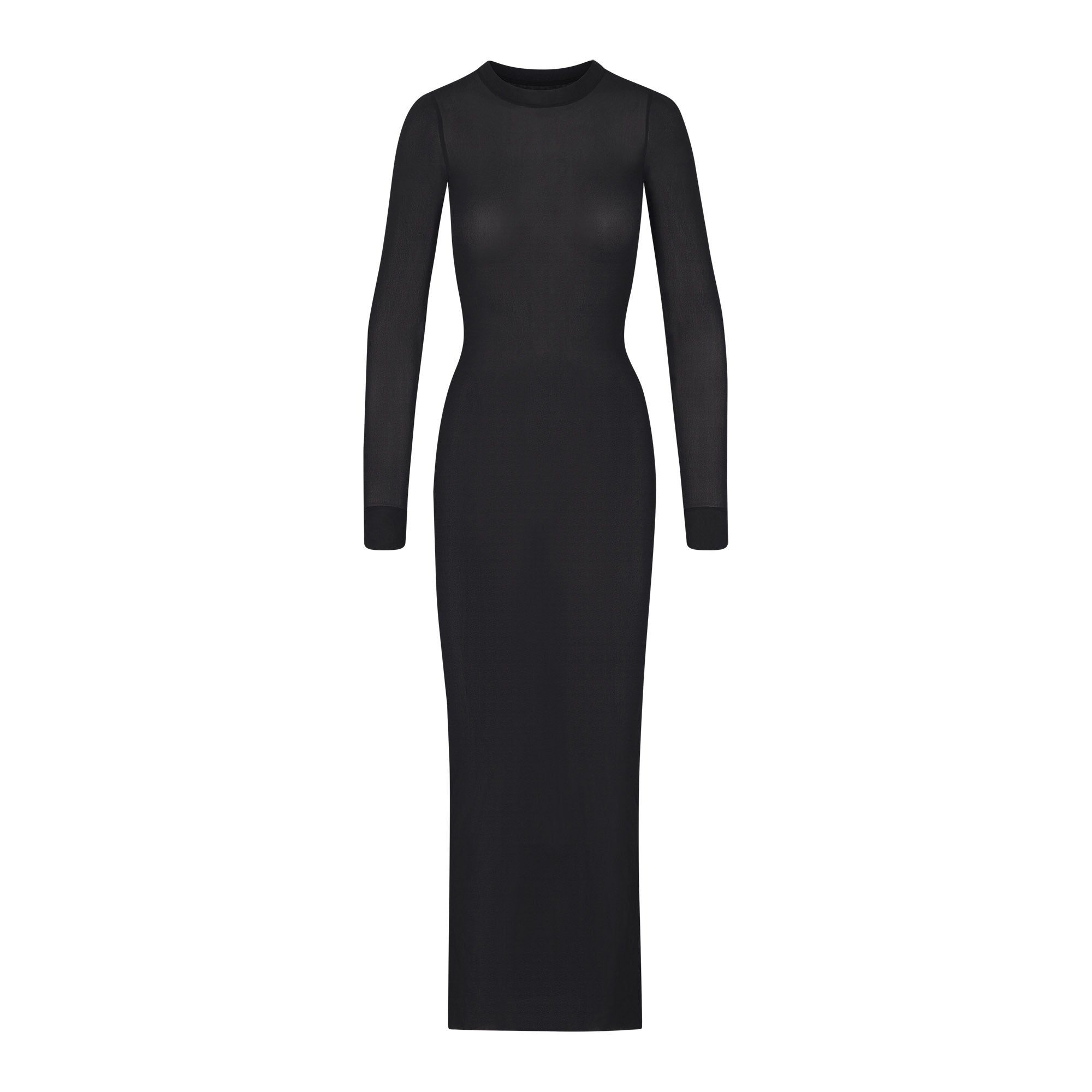 skims summer mesh long sleeve dress Skims Summer Mesh Long Sleeve Dress - Obsidian Print
