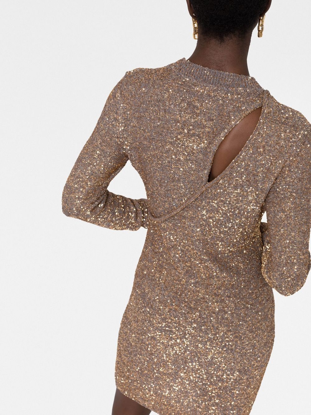 gold sequin sweater dress Knit Lurex Ribbed Sweater Midi Dress – Jupiter Row