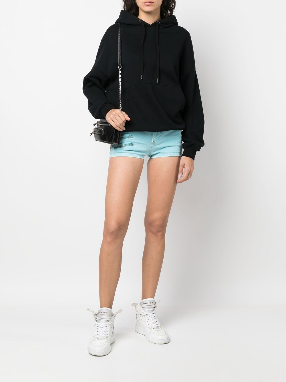 PHILIPP PLEIN Denim Hot Pants Biker Shorts