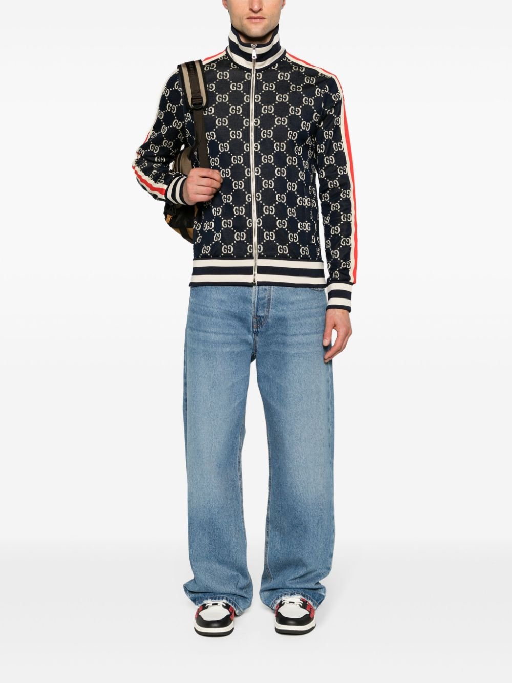 Gucci Gg Supreme Cotton Track Jacket - Blue | Editorialist