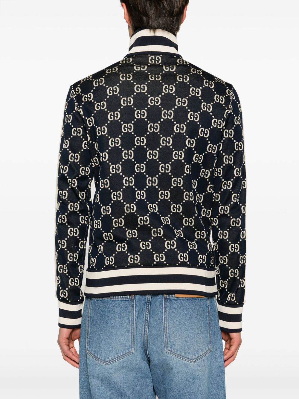 Gucci Gg Supreme Cotton Track Jacket - Blue | Editorialist