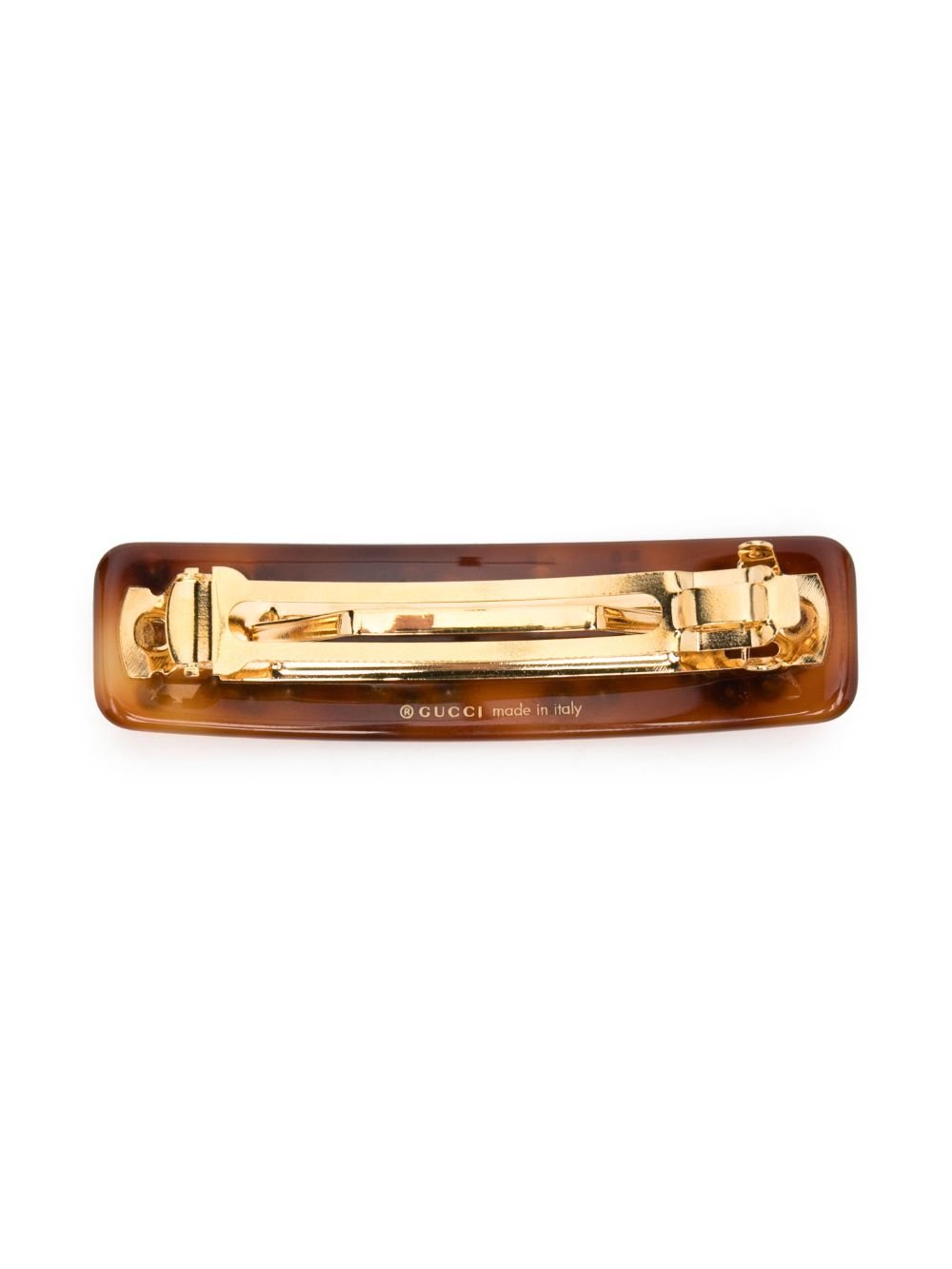 Gucci Crystal Logo Barrette - Brown | Editorialist display picture 3