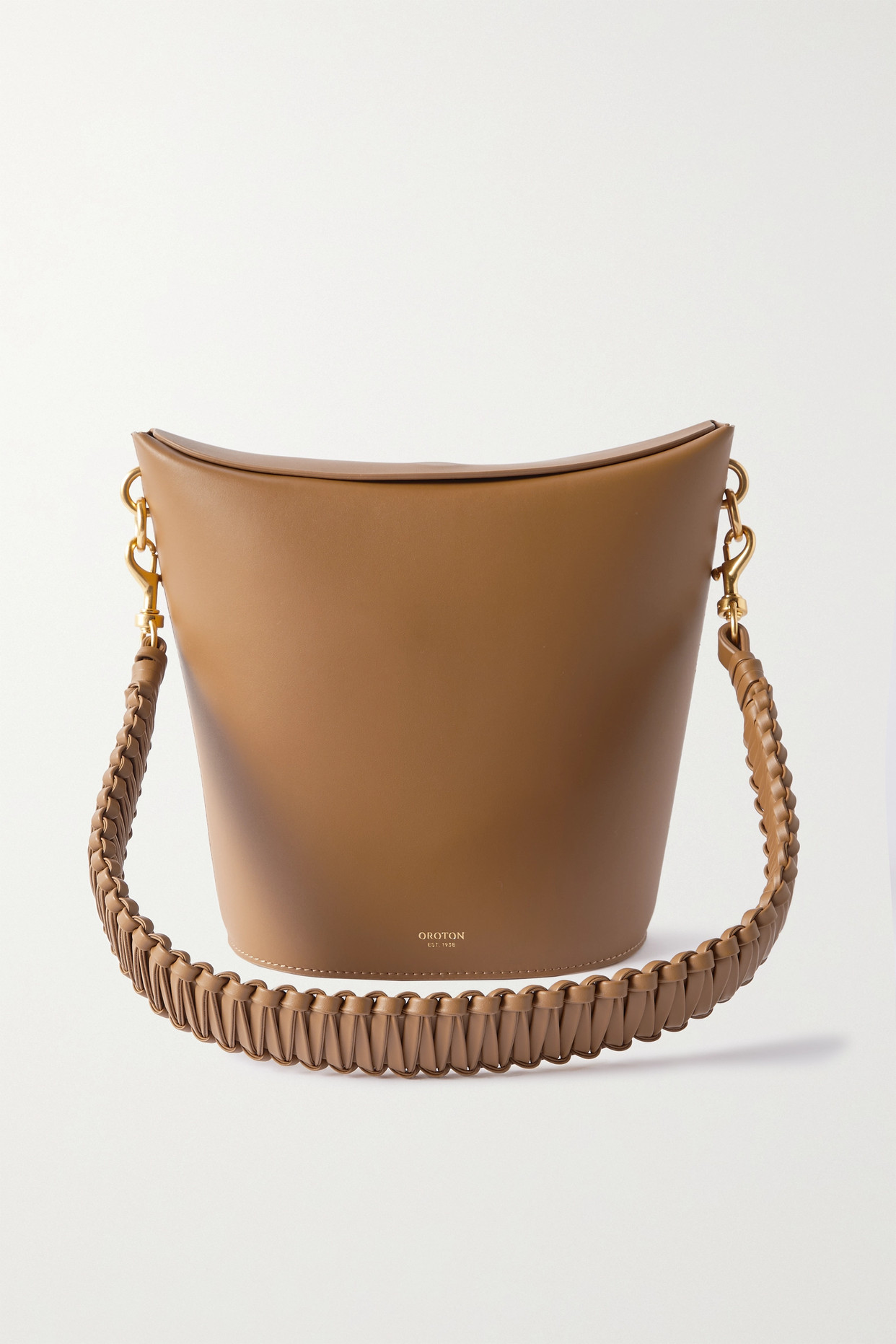 Oroton Brie Leather Bucket Bag - Cream | Editorialist