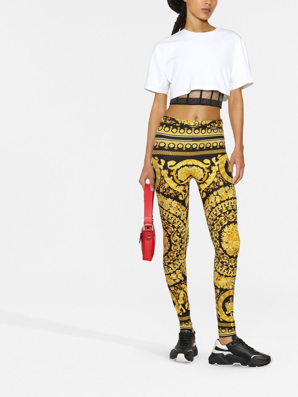 VERSACE barocco-print leggings