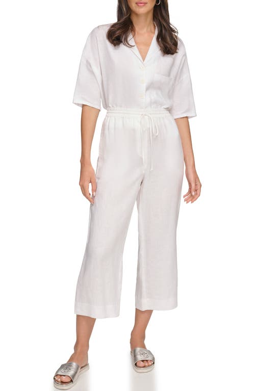 DKNY DKNY Drawstring Crop Linen Pants