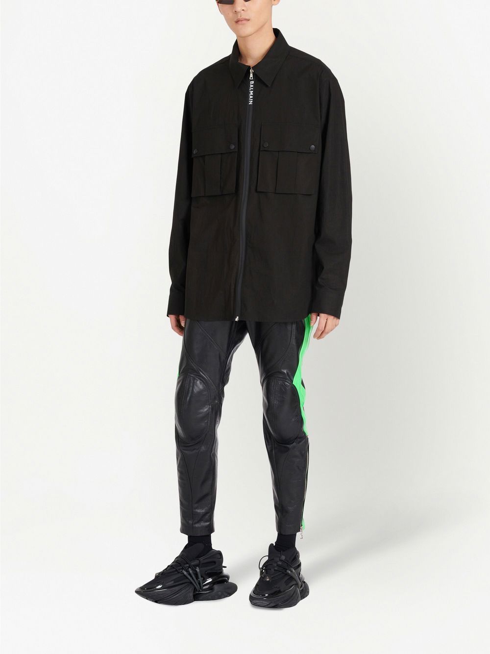 BALMAIN zip-up cotton shirt