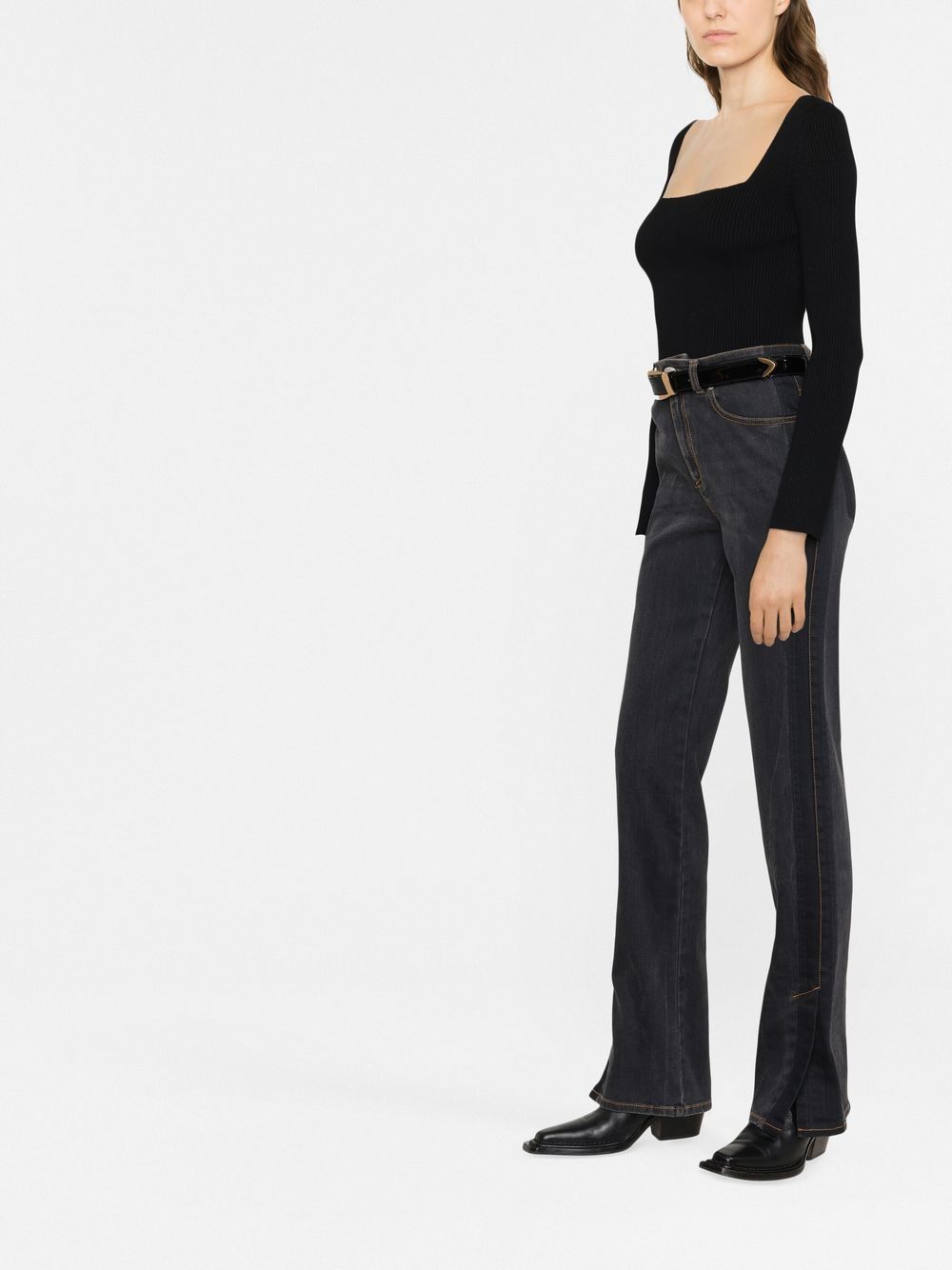 ALEXANDER MCQUEEN Logo Patch Bootcut Jeans