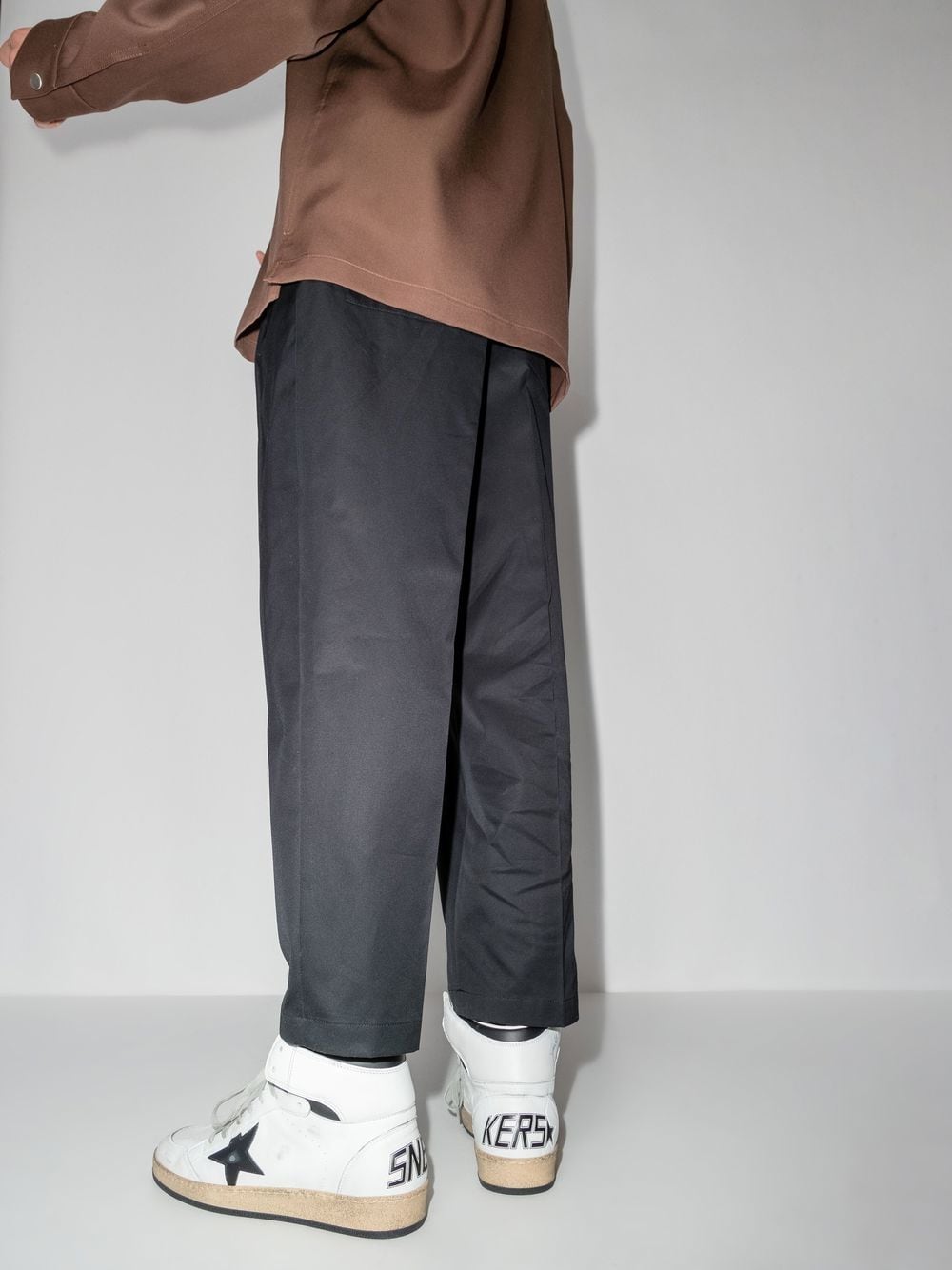 GOLDEN GOOSE Golden Goose Sky-Star Leather Sneakers with Black Star Detail
