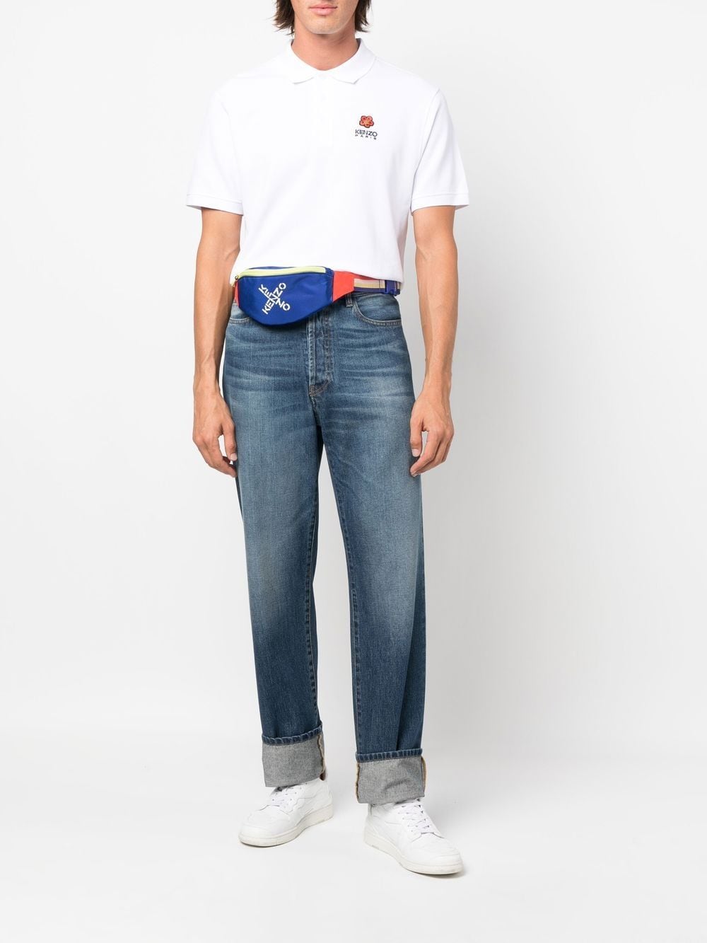 KENZO boky flower embroidered polo shirt