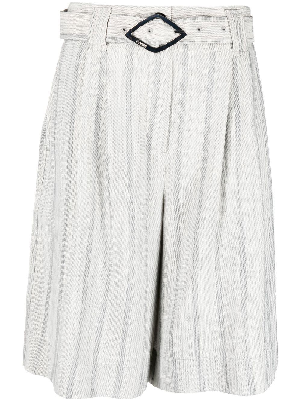 GANNI Striped Knee-Length Shorts