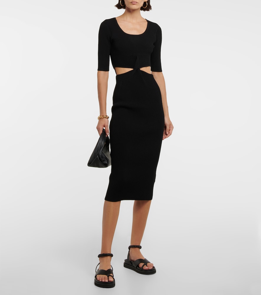 Simkhai Colette Ribbed-Knit Cutout Midi Dress In Black - 60% Off |  Editorialist