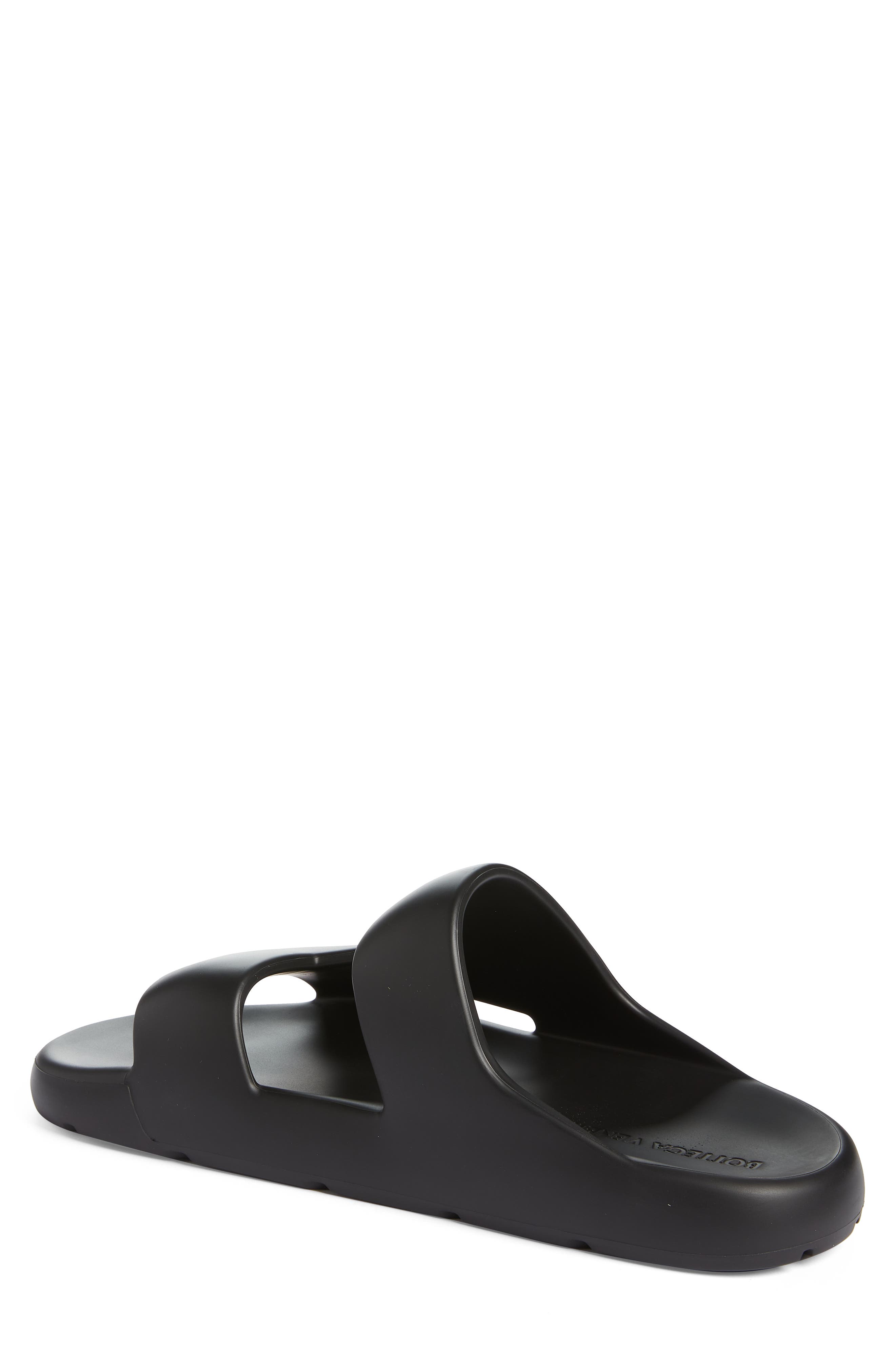 Bottega Veneta Matte Black Ribbed Slide Sandals Bottega Veneta Slider Rubber Slides Black 37 – STYLISHTOP main image 4