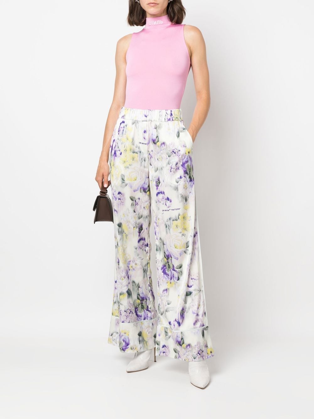 OFF-WHITE Off-White Floral-Print Palazzo Pants