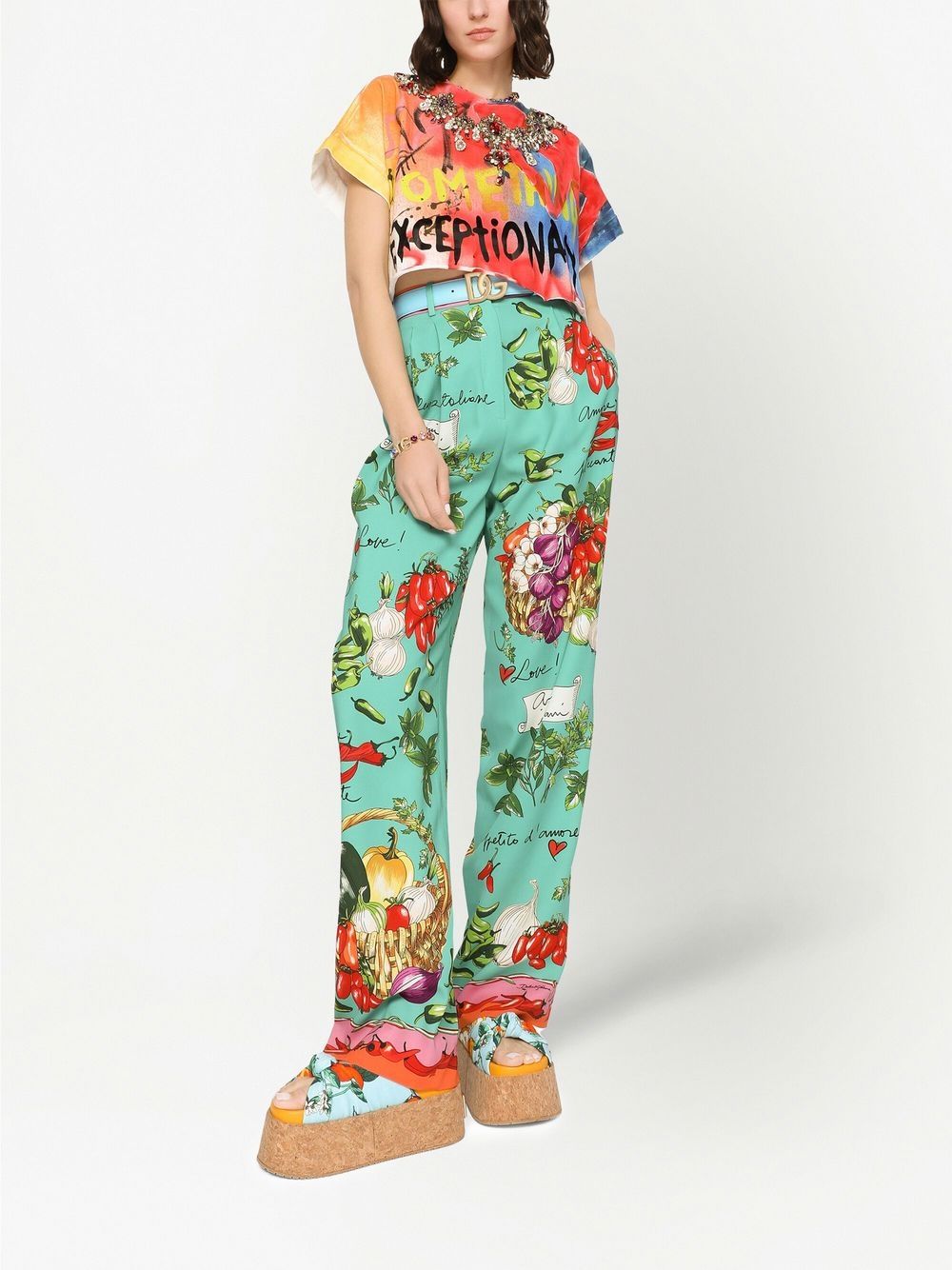 DOLCE & GABBANA Dolce & Gabbana Crystal-Embellished T-Shirt