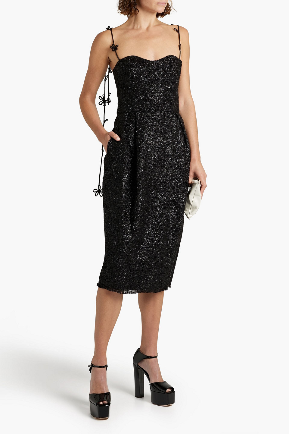 wrap midi cocktail dress Medellin Side-Tie Wrap Midi Dress Watercolor Multi