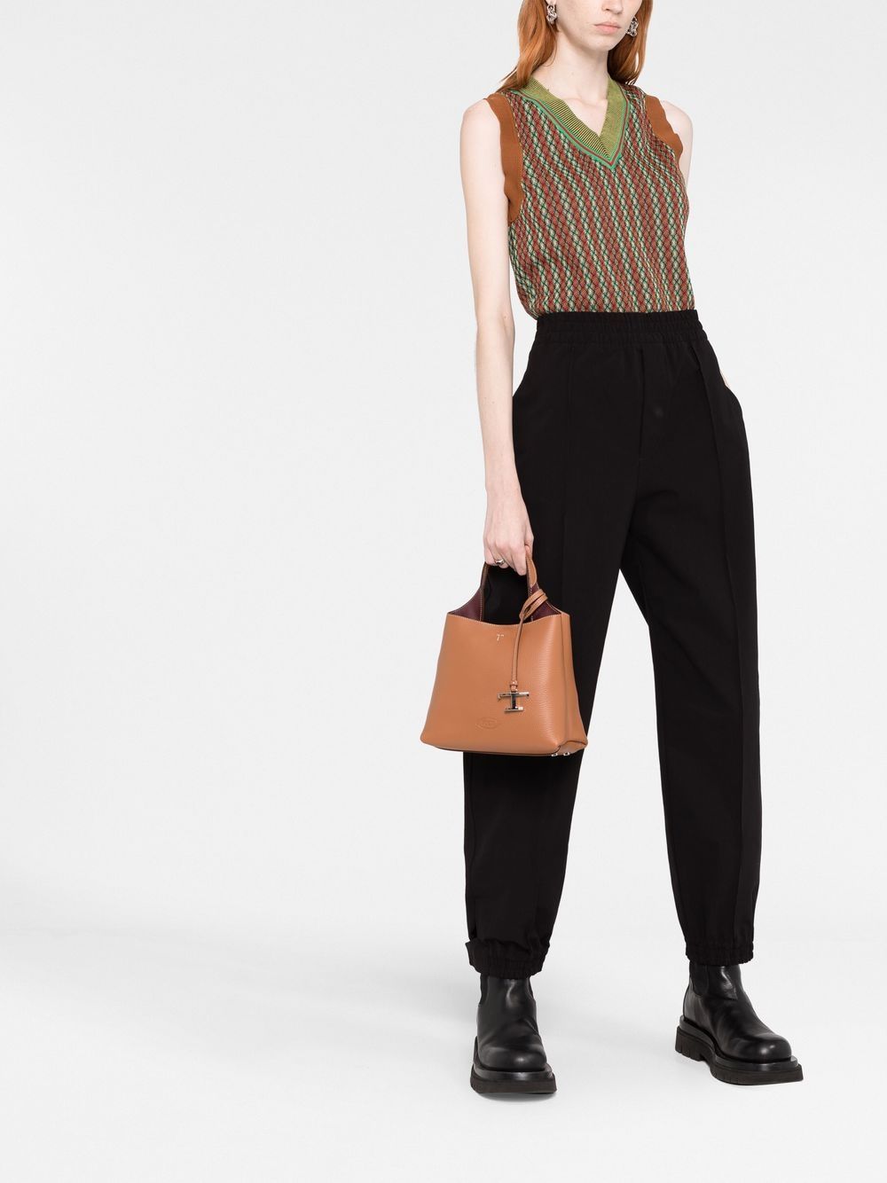 TOD'S Tod's T-plaque Leather Tote Bag