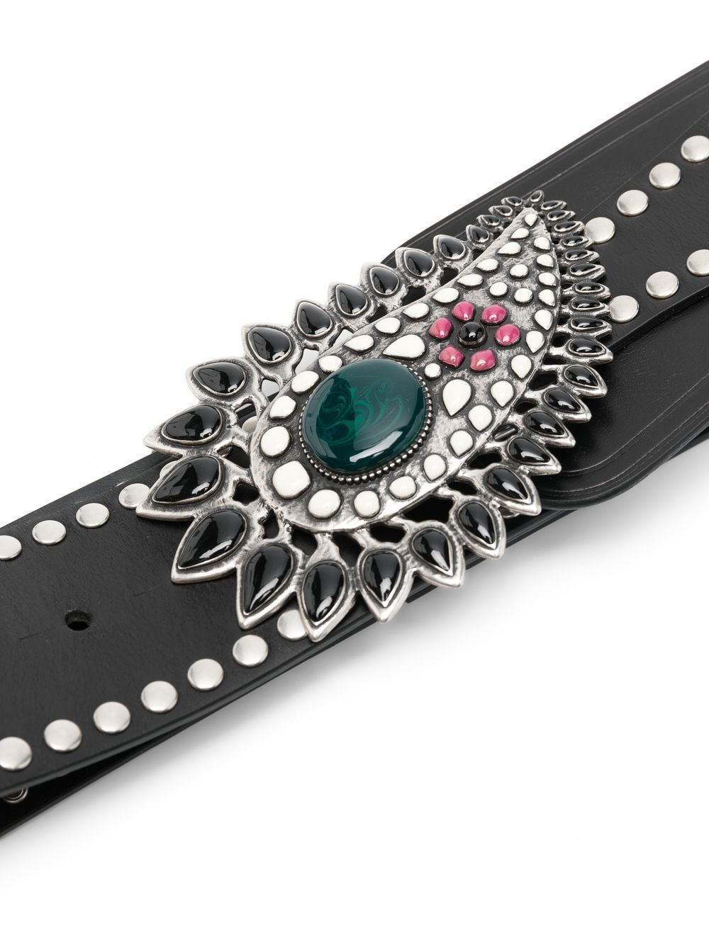 ISABEL MARANT Aliette Black Studded Leather Belt with Stone Accents NEW - 75cm ISABEL MARANT Aliette Black Studded Leather Belt with Stone  main image 4