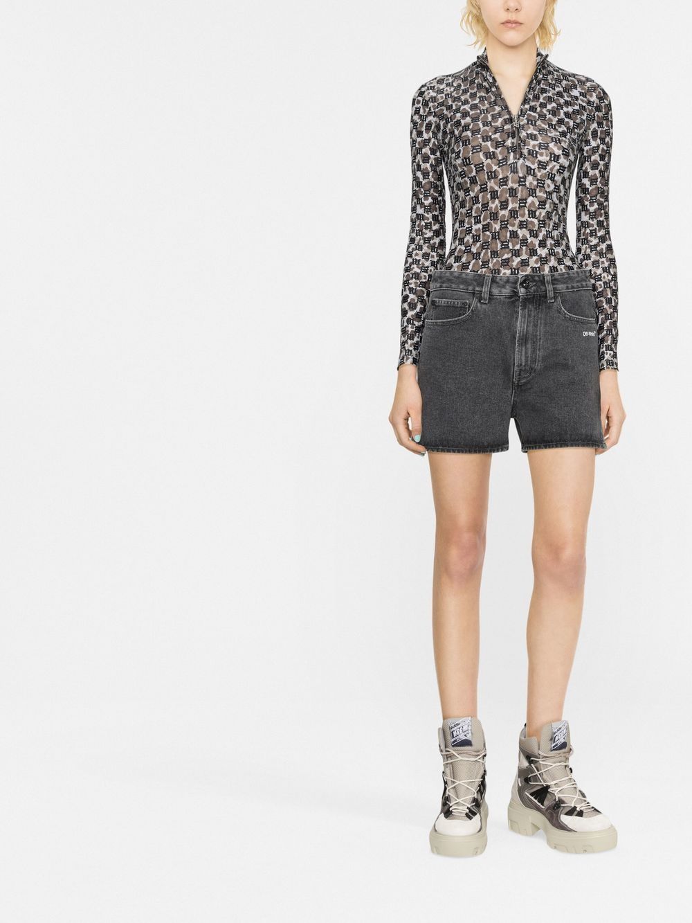 OFF-WHITE Off-White Diag-Stripe Denim Shorts