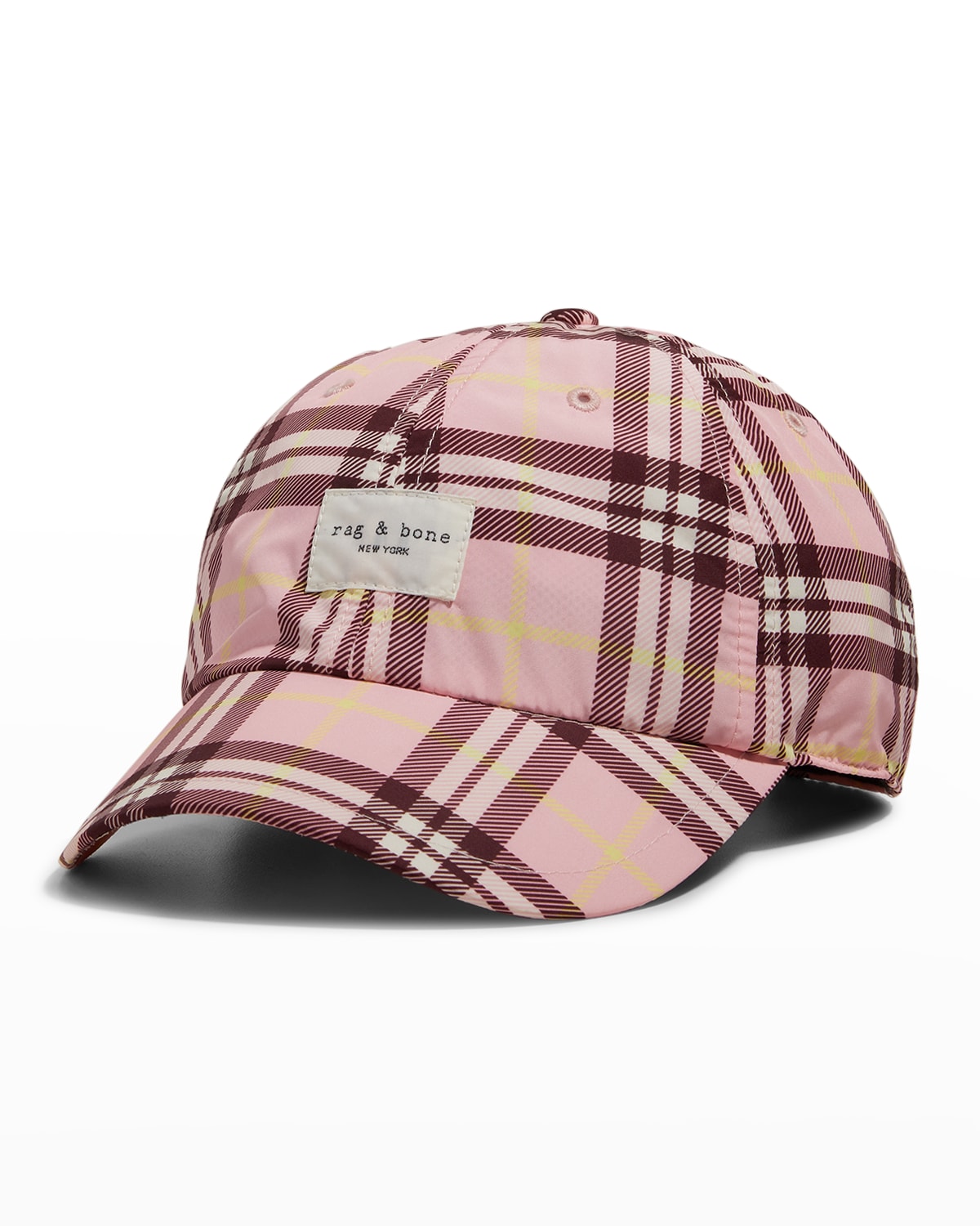 Rag and Bone Addison Plaid Pink hat Rag & Bone | Addison Plaid Yellow Baseball Cap – Moniquey main image 3