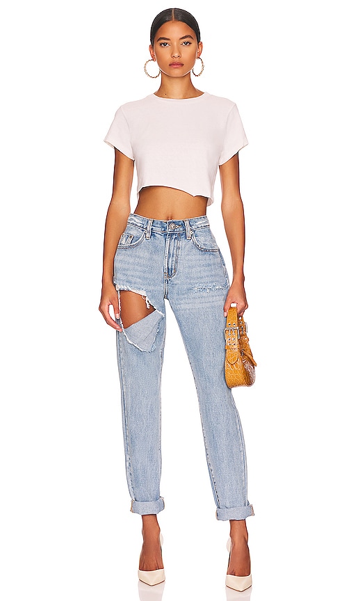 RE/DONE RE/DONE x Hanes Cropped 60's Slim Tee