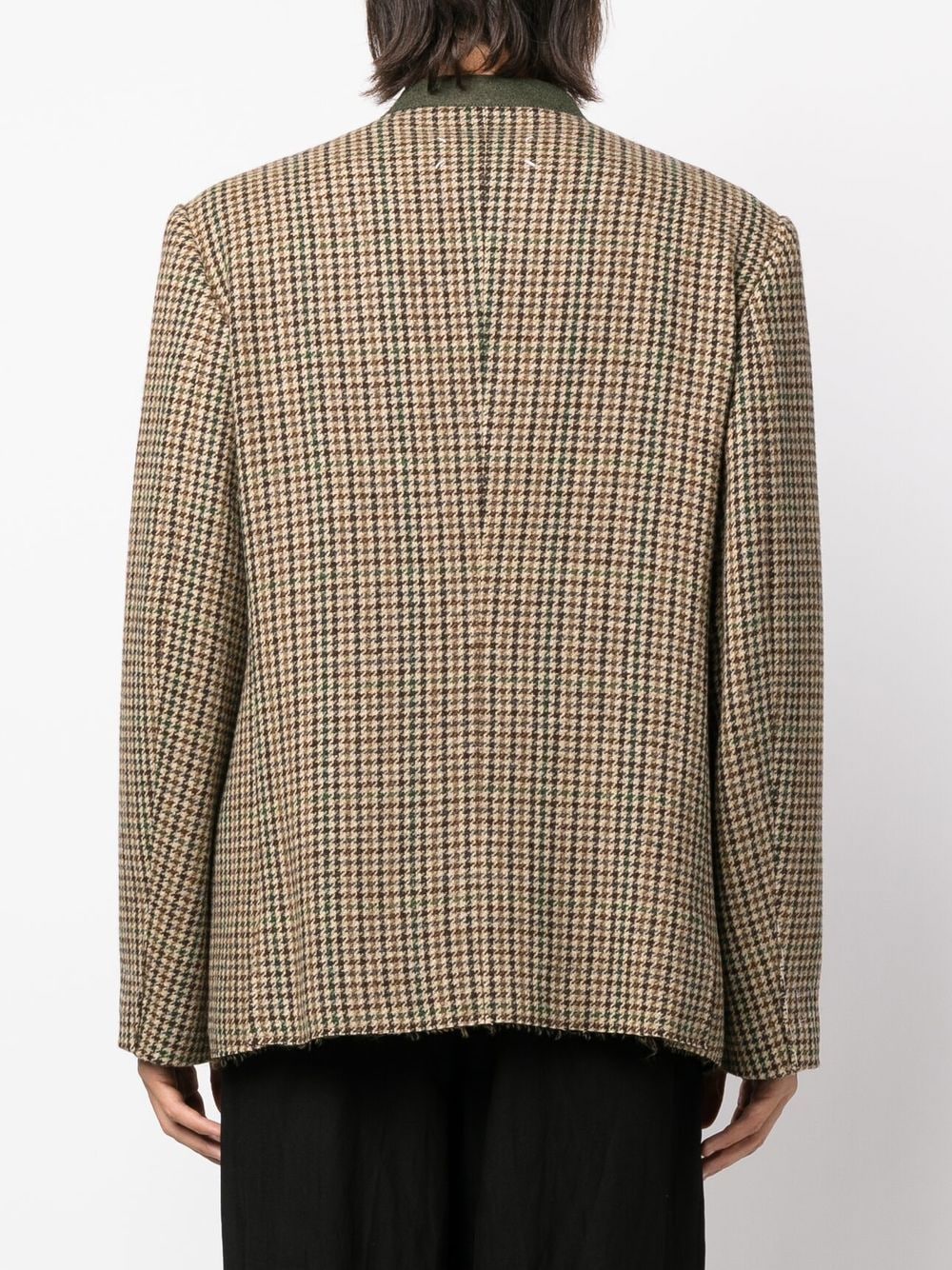 Maison Margiela Houndstooth Wool Blazer In Brown - 30% Off