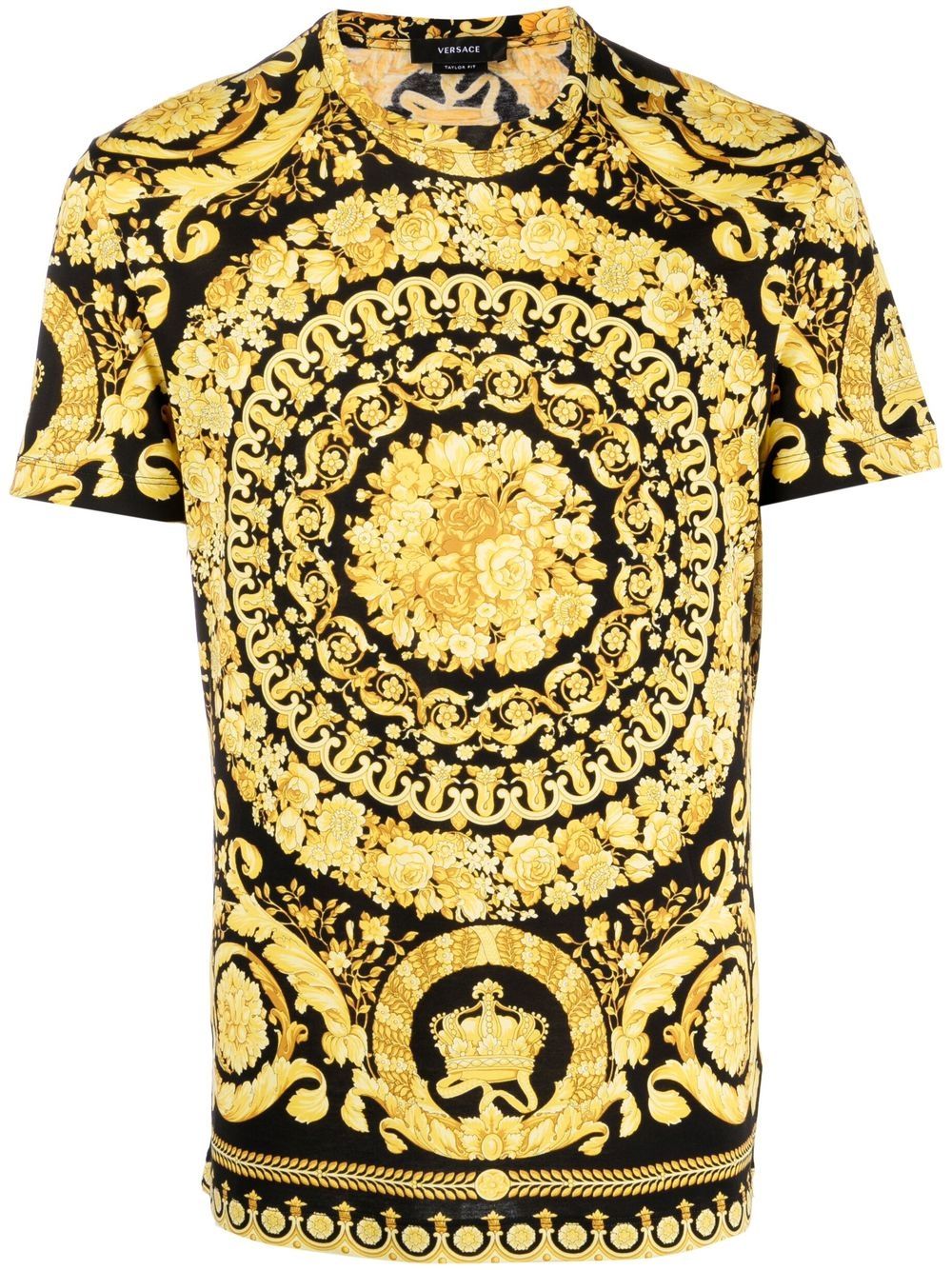 Versace Barocco Cotton T-Shirt - Black | Editorialist