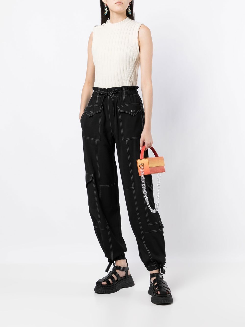 GANNI Slub Tapered Cargo Pants