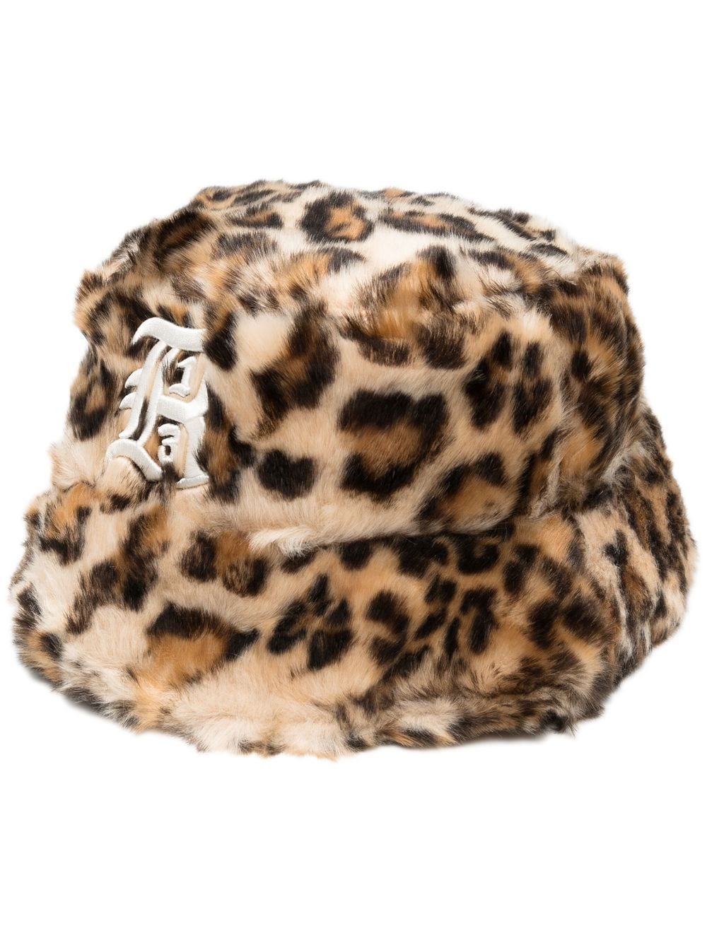 R13 Faux-Fur Leopard-Print Bucket Hat In Neutrals - 25% Off  display picture 1