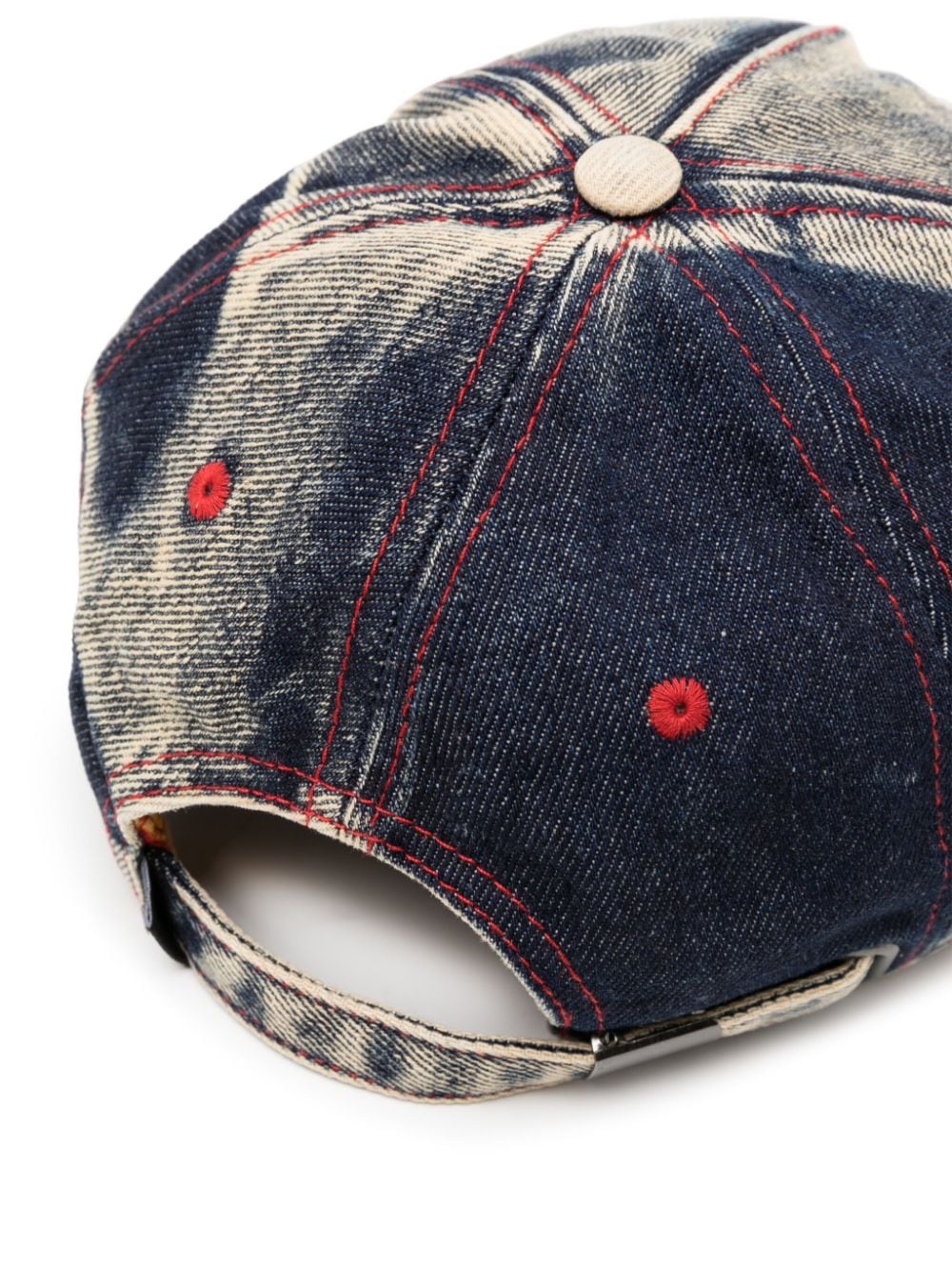 Diesel Navy Chenille D Logo Distressed Baseball Cap Diesel Distressed Denim Baseball Cap Black Hat Rhinestone  main image 2