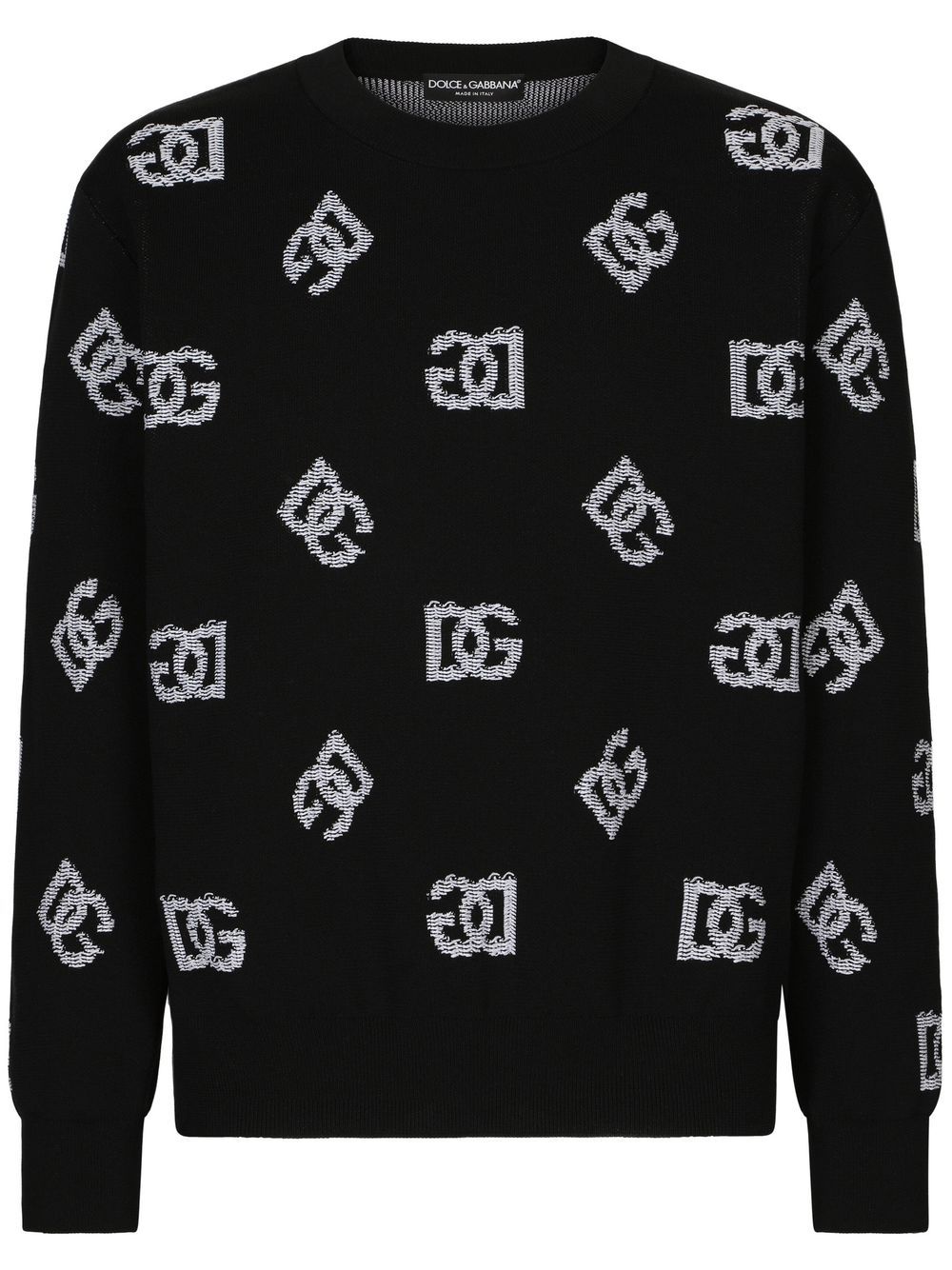 Dolce Gabbana Dg-Logo Jacquard Sweatshirt In Black 70% Off