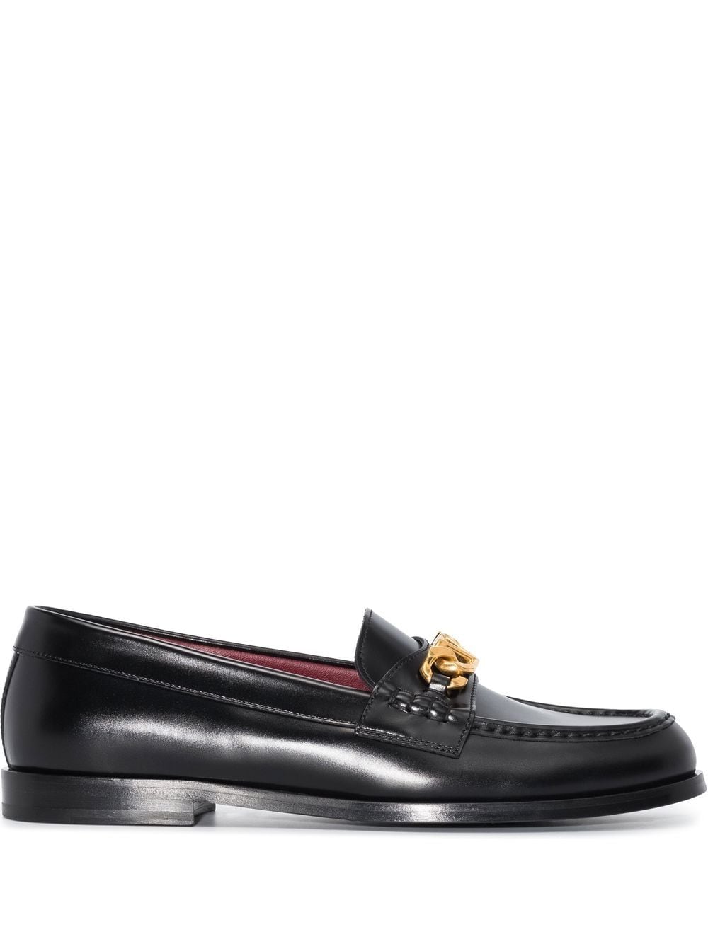 Valentino Garavani Vlogo Chain Leather Loafers In Black - 19  display picture 1