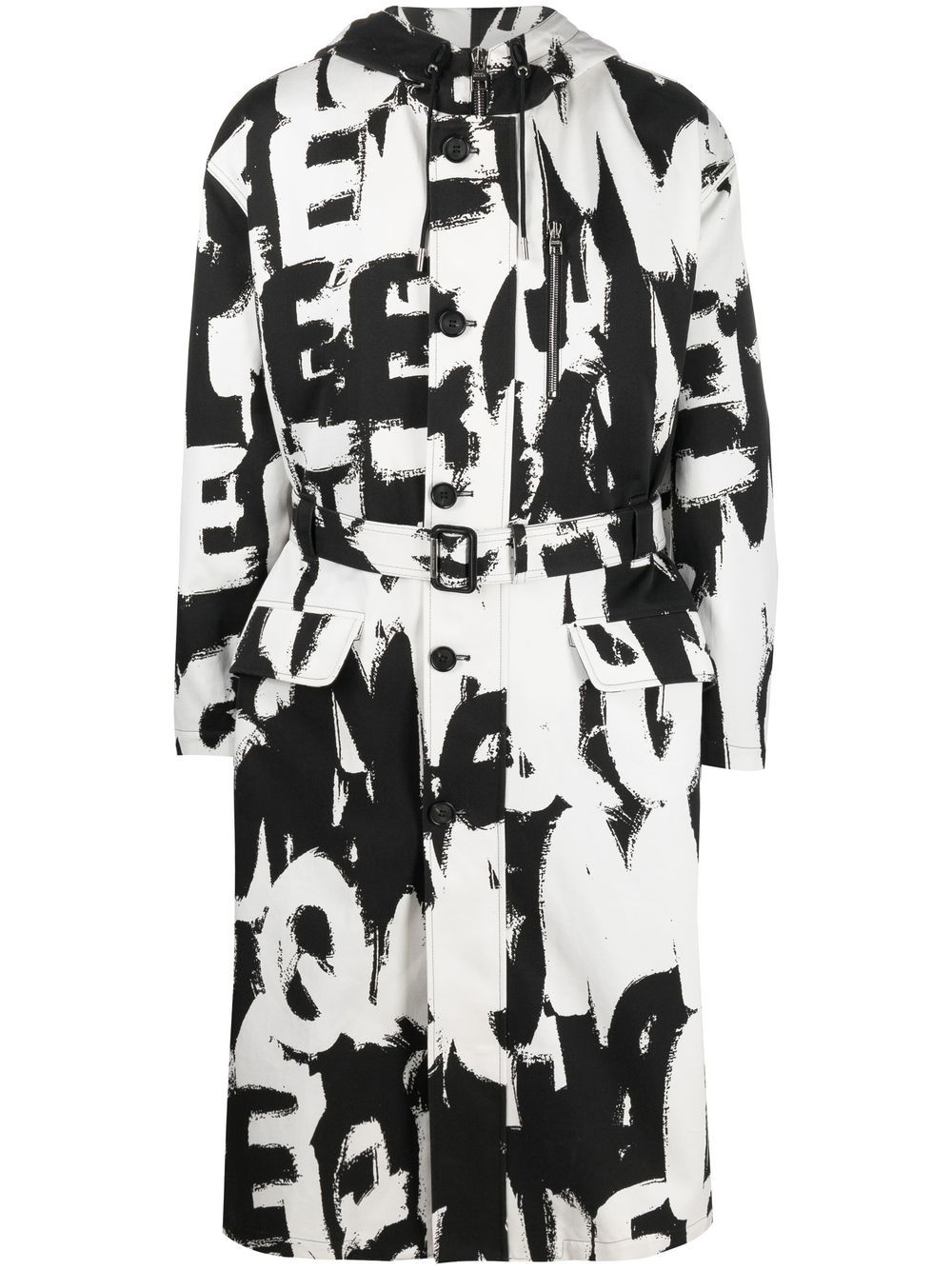 ALEXANDER MCQUEEN All-Over Logo Print Cotton Parka