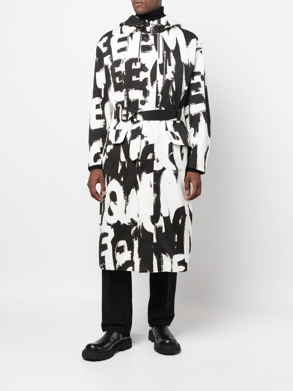ALEXANDER MCQUEEN All-Over Logo Print Cotton Parka