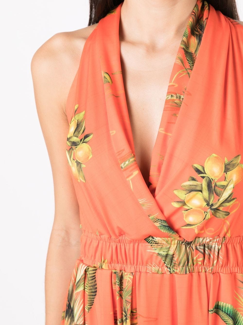 Lygia & Nanny Floral Print Halterneck Maxi Dress In Orange - 49% Off |  Editorialist