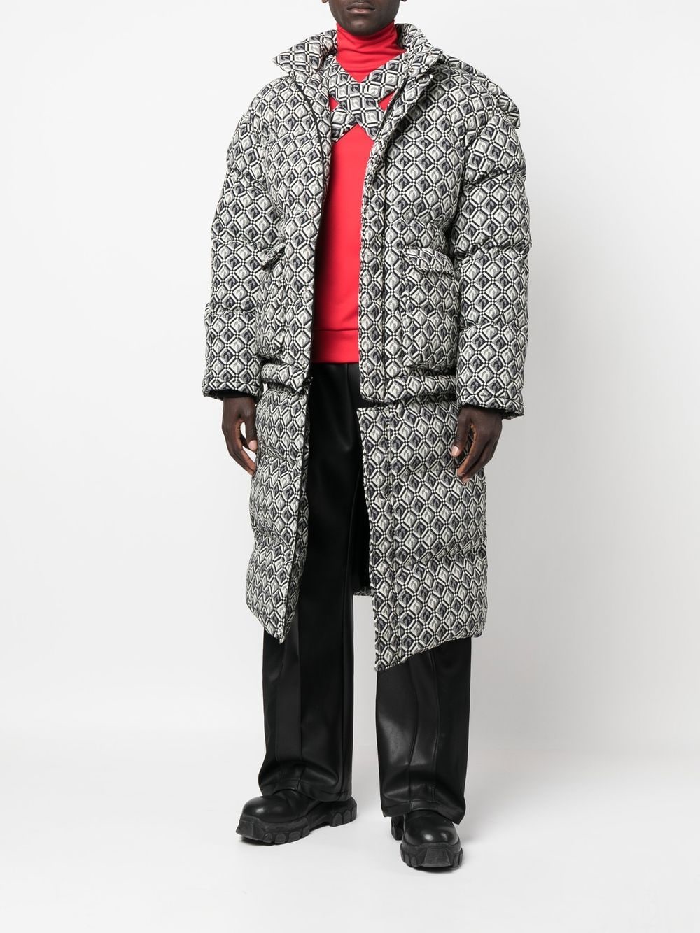 MARINE SERRE Marine Serre Moon Diamond-Pattern Puffer Coat