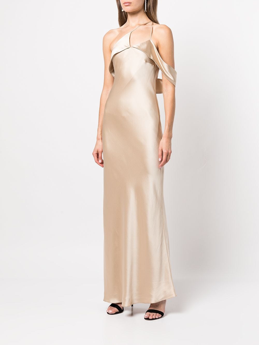 MICHELLE MASON Michelle Mason Bias-Cut One-Shoulder Gown