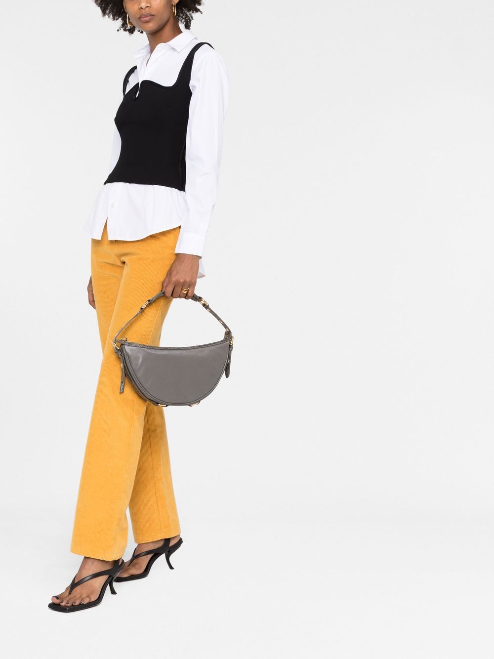 BY FAR BY FAR Zip-Up Curved Shoulder Bag